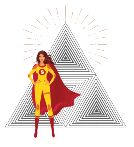 Sht logo girl triangle lights | SuperHero Training